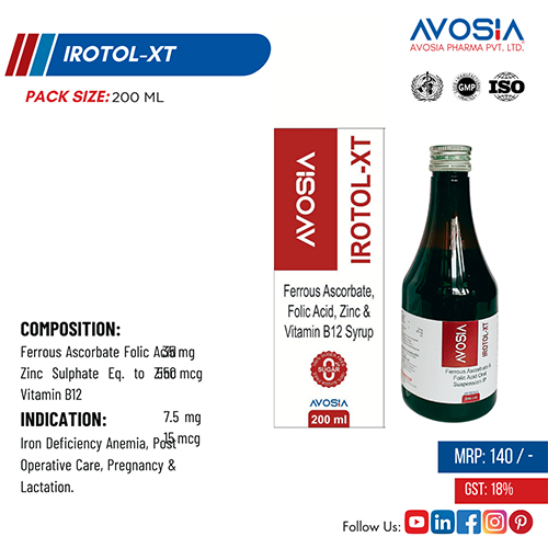 IROTOL-XT 200ml Syrup Avosia Pharma Pvt. Ltd.
