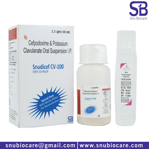 Snudicef-CV 100 (Sterile Water) Dry Syrups SNU BIOCARE