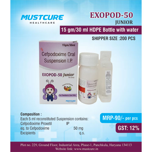 EXOPOD-50 JUNIOR DRY SYRUP Mustcure Healthcare LLP