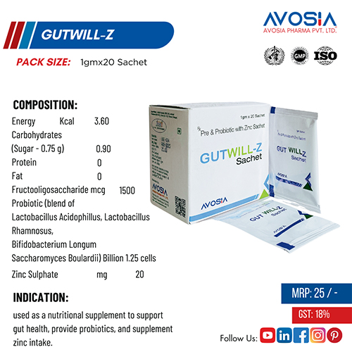 GUTWILL-Z Sachets Avosia Pharma Pvt. Ltd.