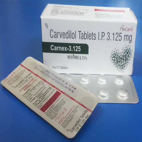 CARNEX-3.125 Tablets Nexkem Pharmaceuticals Pvt. Ltd.