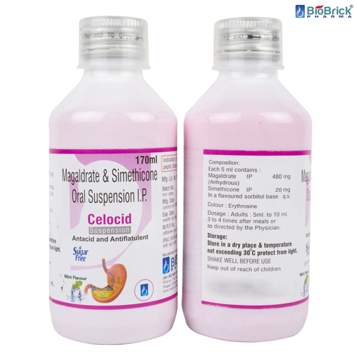 CELOCID Suspension (Antacid and Antiflatulent) Syrup Biobrick Pharma