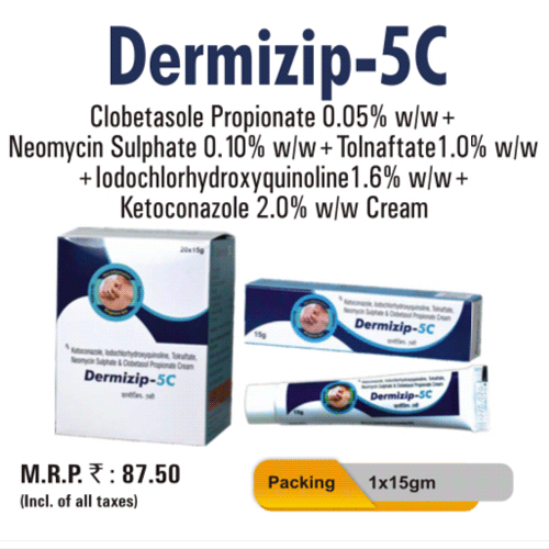 Dermizip-5C Cream Elisa Biotech Pvt Ltd